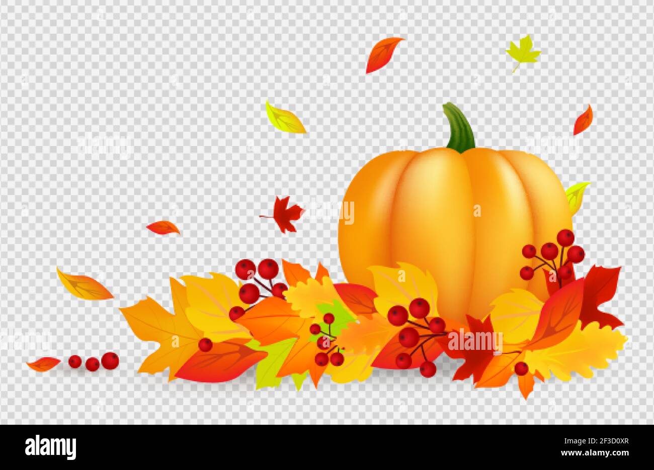 Fall Leaves And Pumpkins Clipart