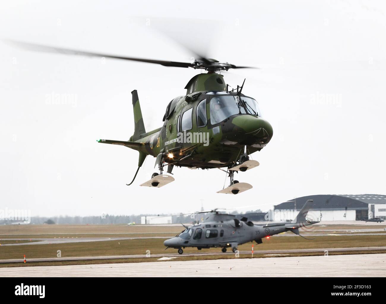 Swedish Air Force helicopters at Malens airport Stock Photo - Alamy