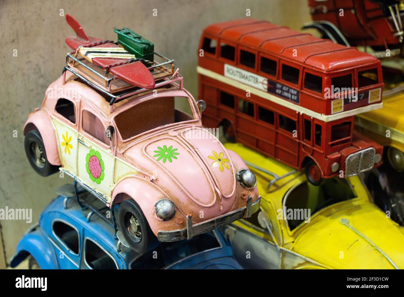 London Double decker bus retro model from England Stock Photo - Alamy