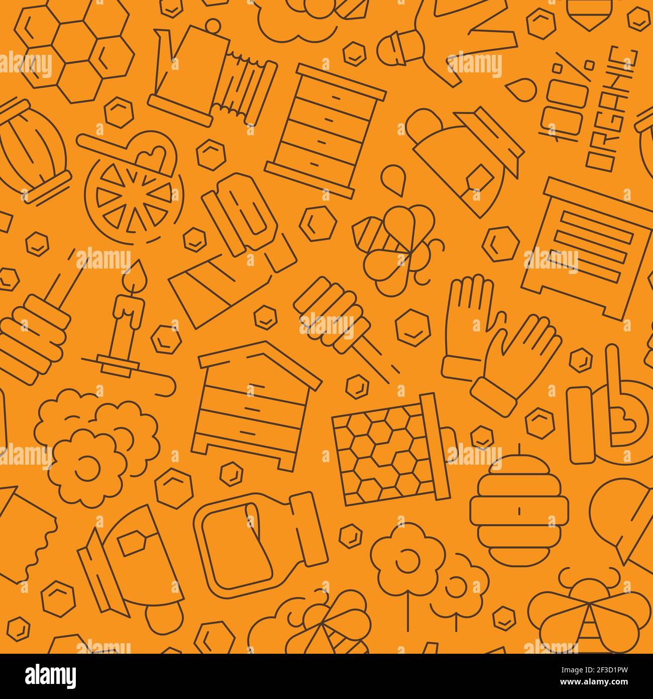 Honey pattern. Honeybee comb liquid healthy apiary products symbols ...