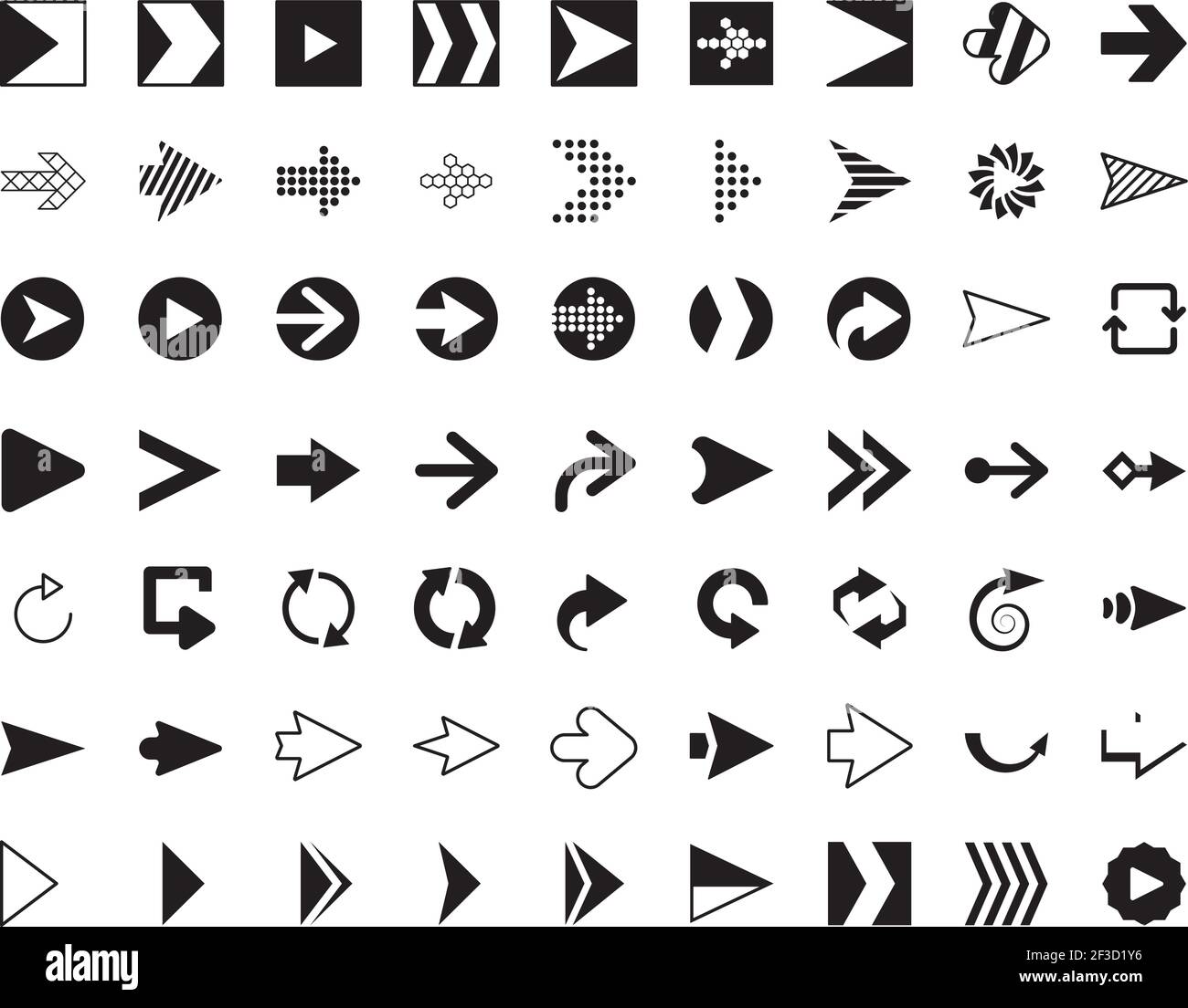 Arrows collection. Modern graphic direction signs computer screen ...