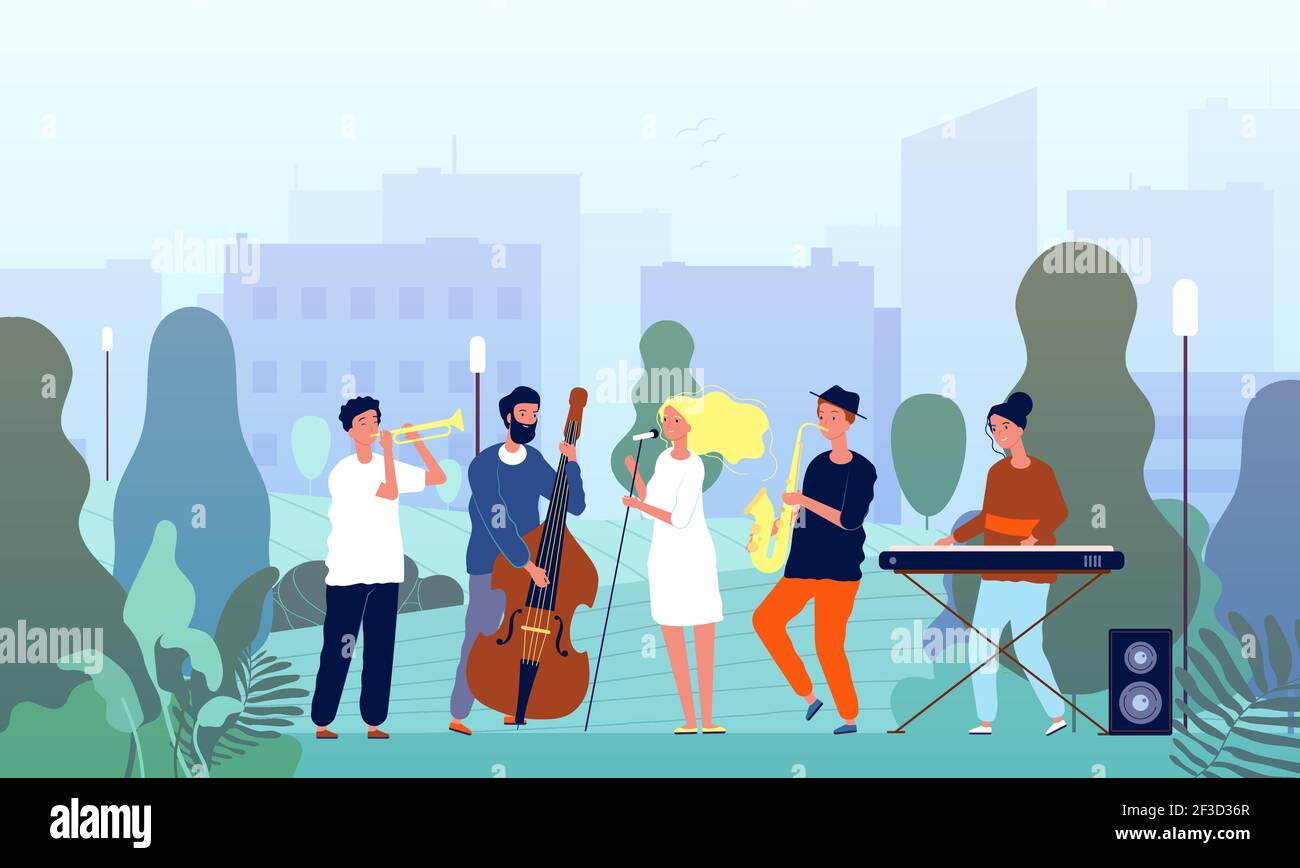 Outdoor band summer Stock Vector Images - Alamy