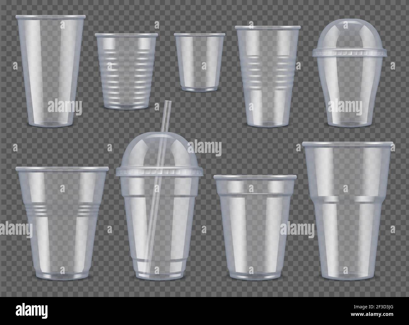 Clear plastic cups Stock Vector Images - Alamy