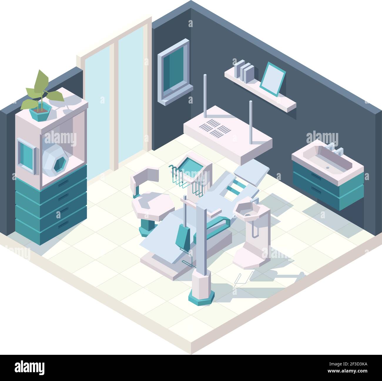 Dental cabinet. Clinic interior stomatology room with professional ...