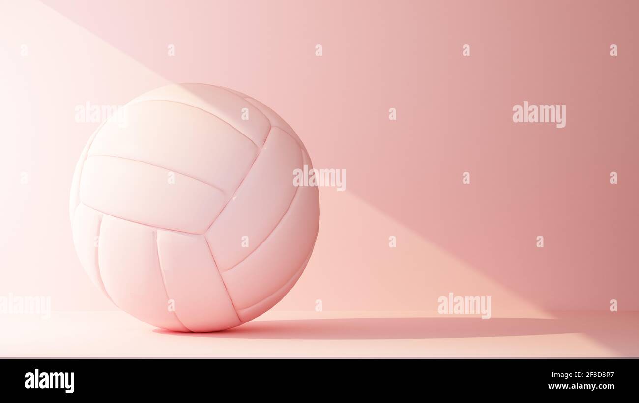 pink plain volleyball ball lit by a ray of light. 3d rendering Stock ...