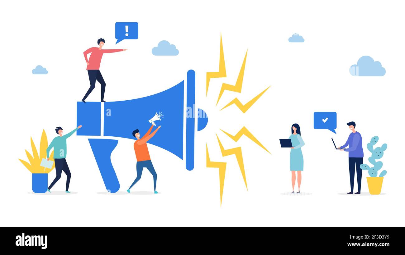Promotion concept. Target marketing, social network advertising vector ...