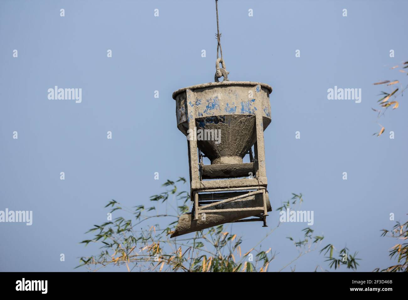 cement bucket from Truck crane for construction site Stock Photo - Alamy