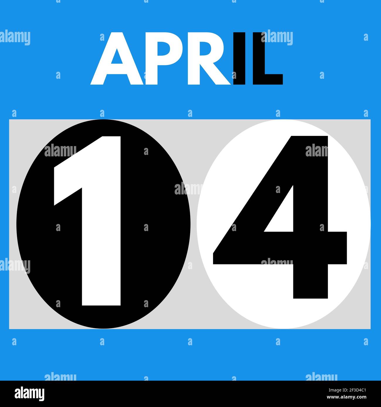 April 14 . Modern daily calendar icon .date ,day, month .calendar for ...