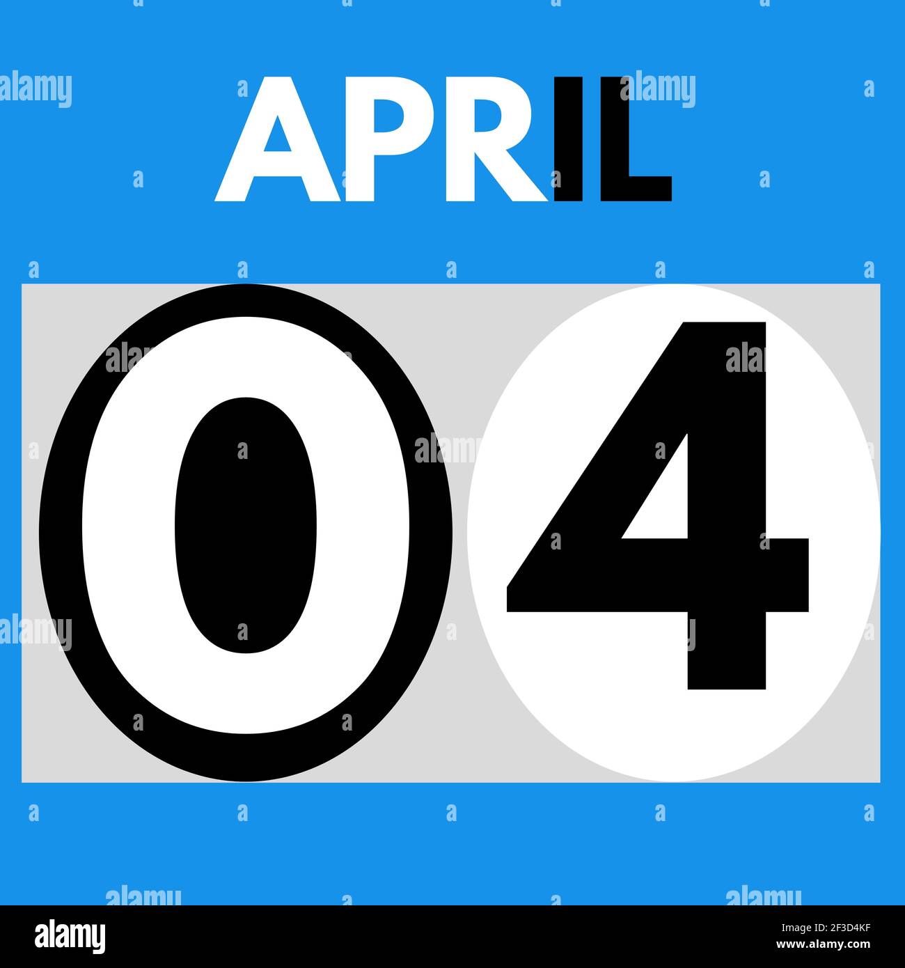 April 4 . Modern daily calendar icon .date ,day, month .calendar for ...