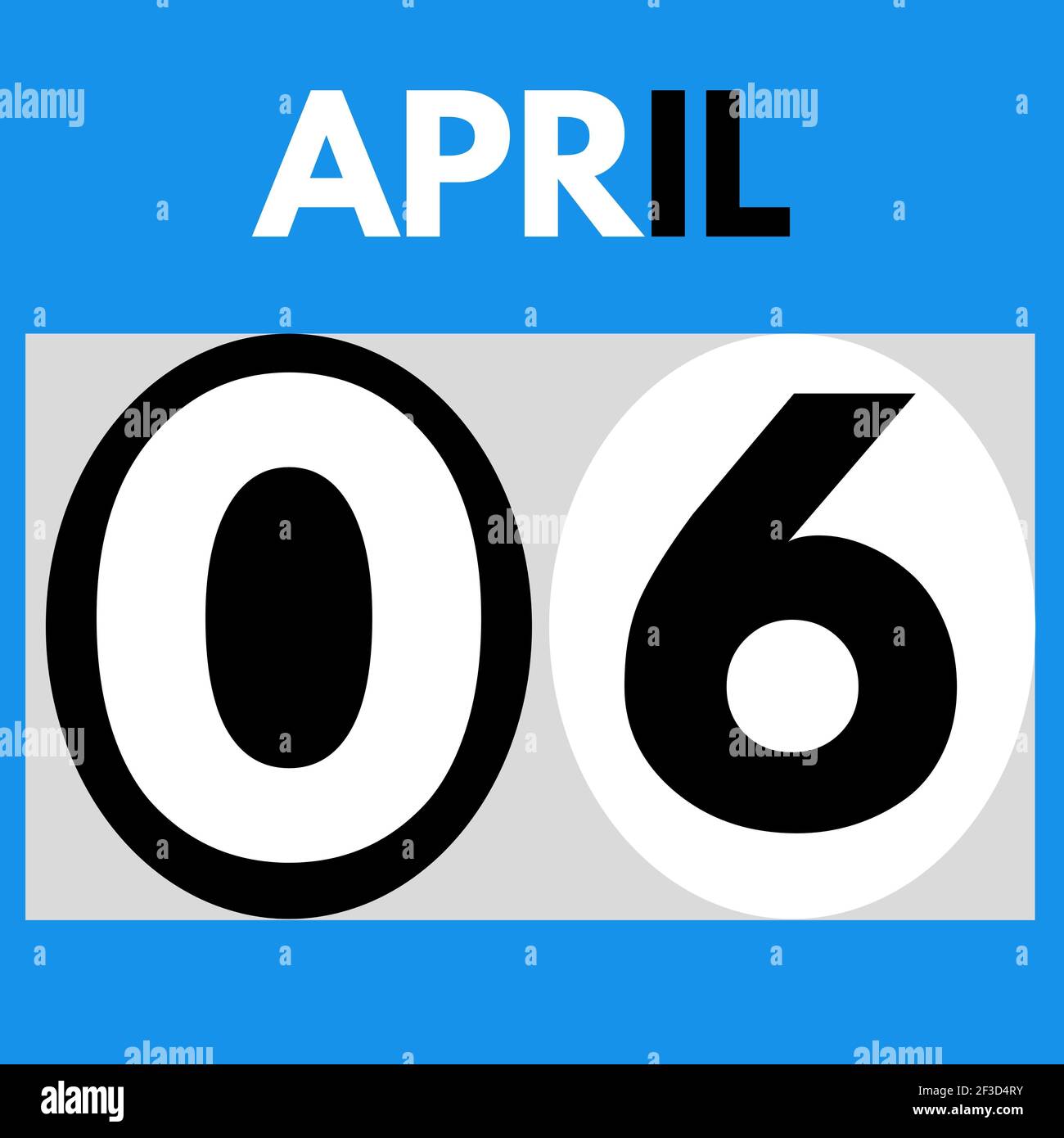 April 6 . Modern daily calendar icon .date ,day, month .calendar for ...