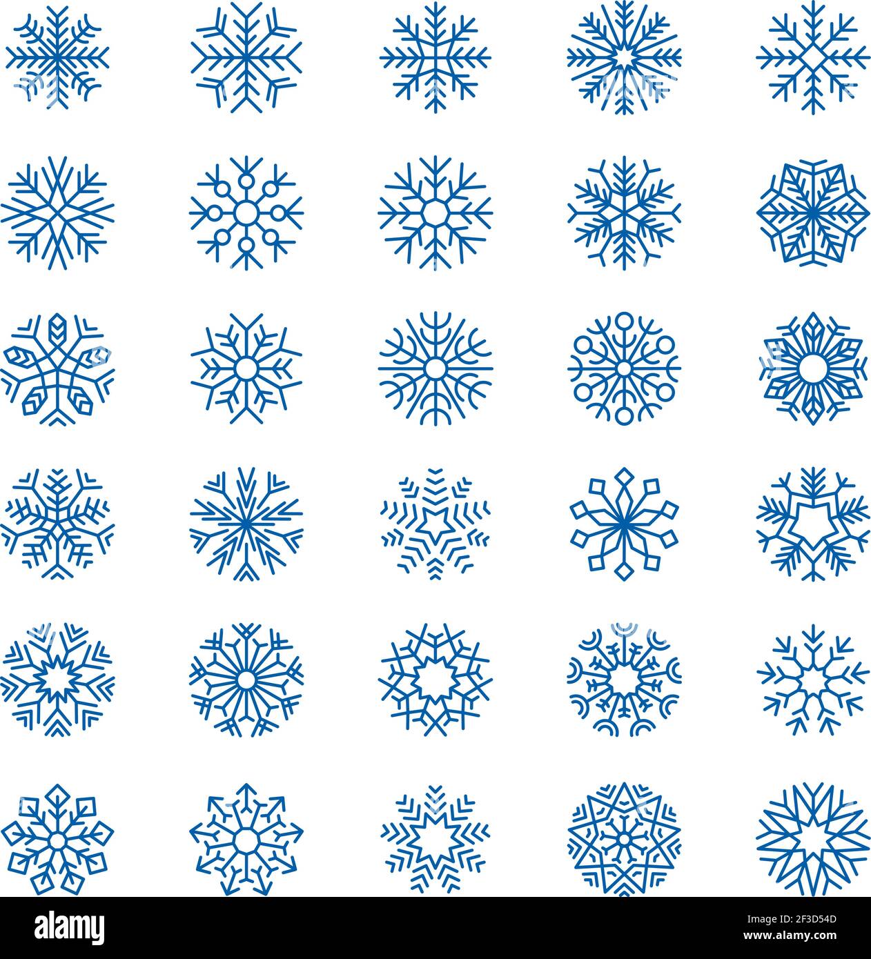 Snowflakes collection. Christmas decoration snow symbols logo design ...