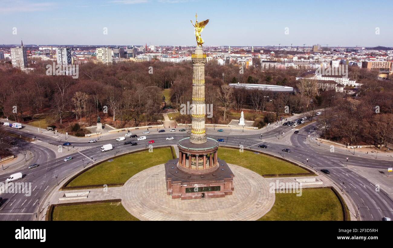 Famous Berlin Victory Column in the city center called Siegessaeule ...