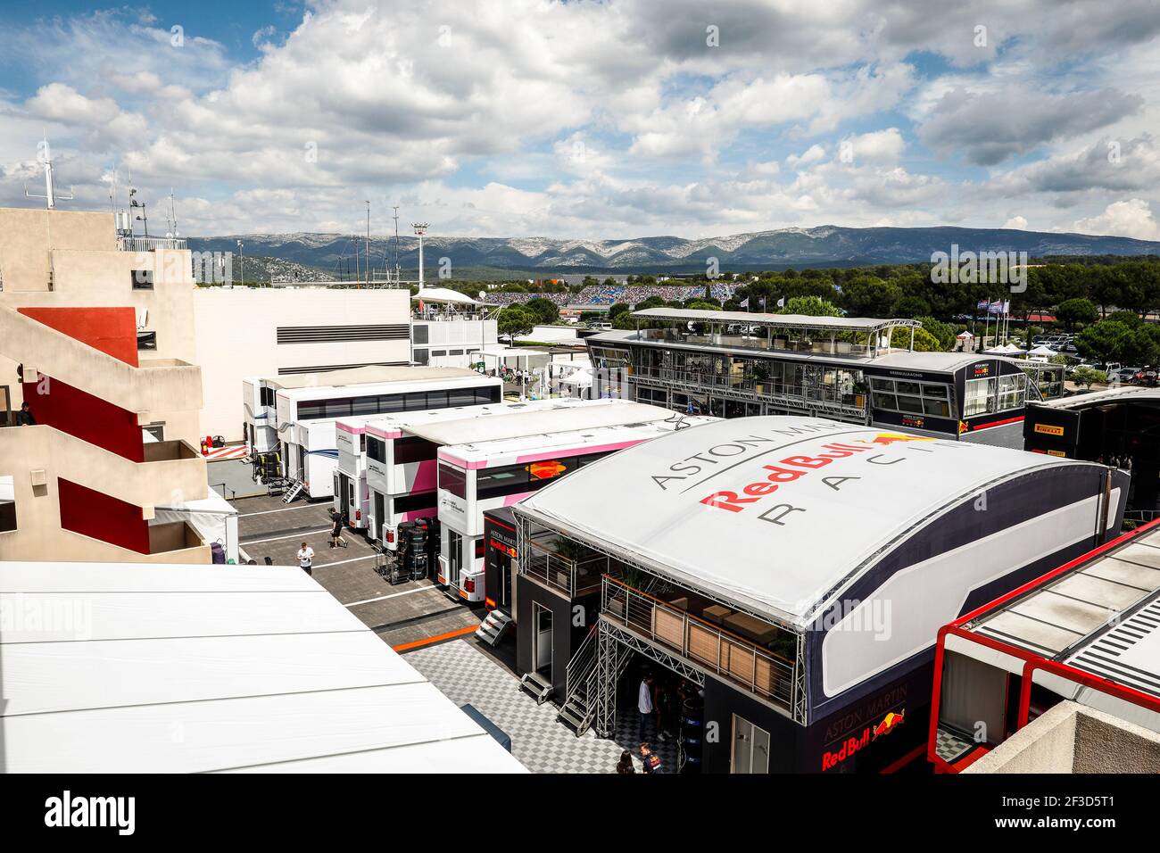 F1 motorhome in the paddock during the 2018 Formula One World ...