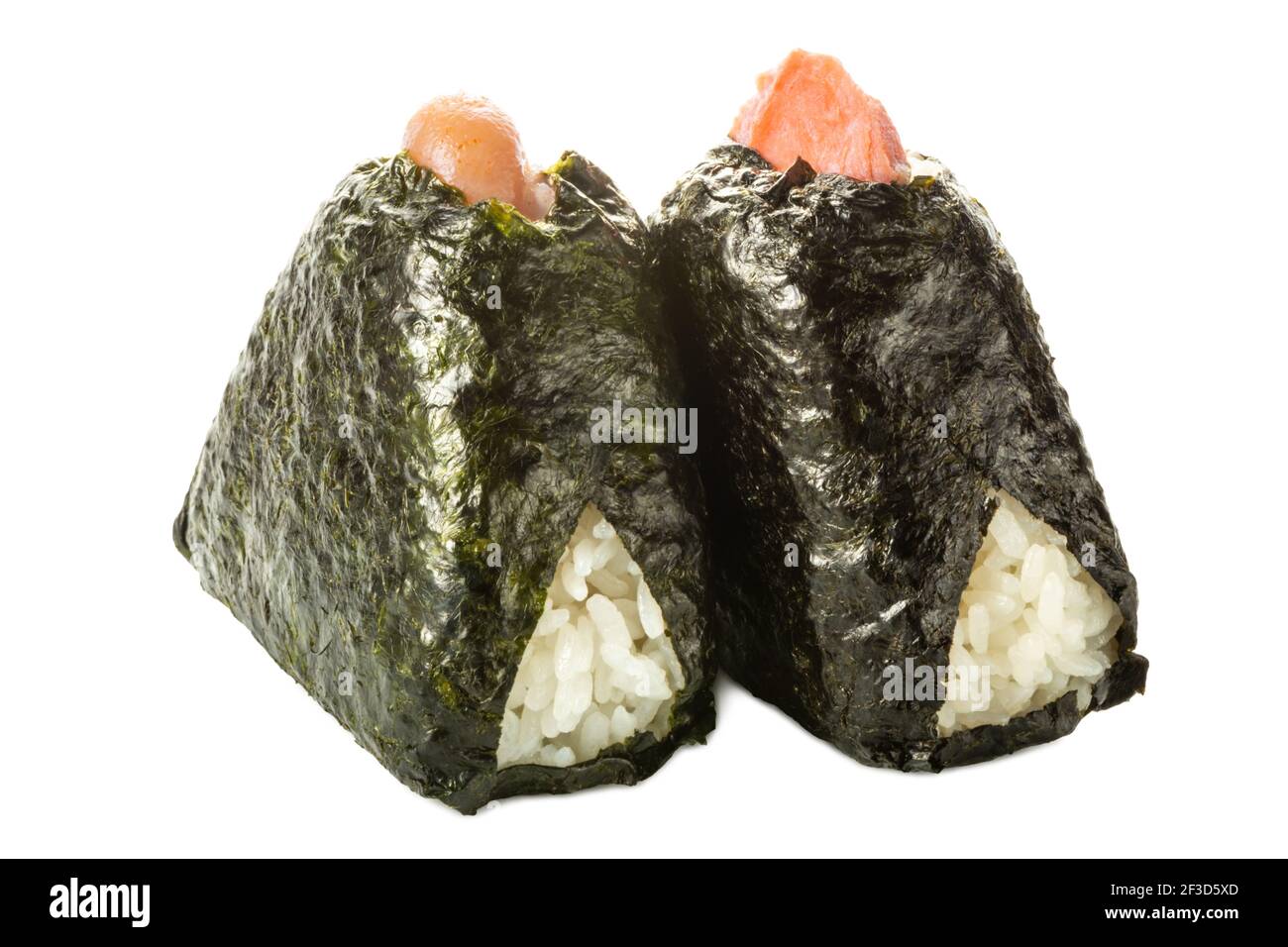 onigiri triangle sushi balls with rice wrapped nori seaweed, caviar and ...