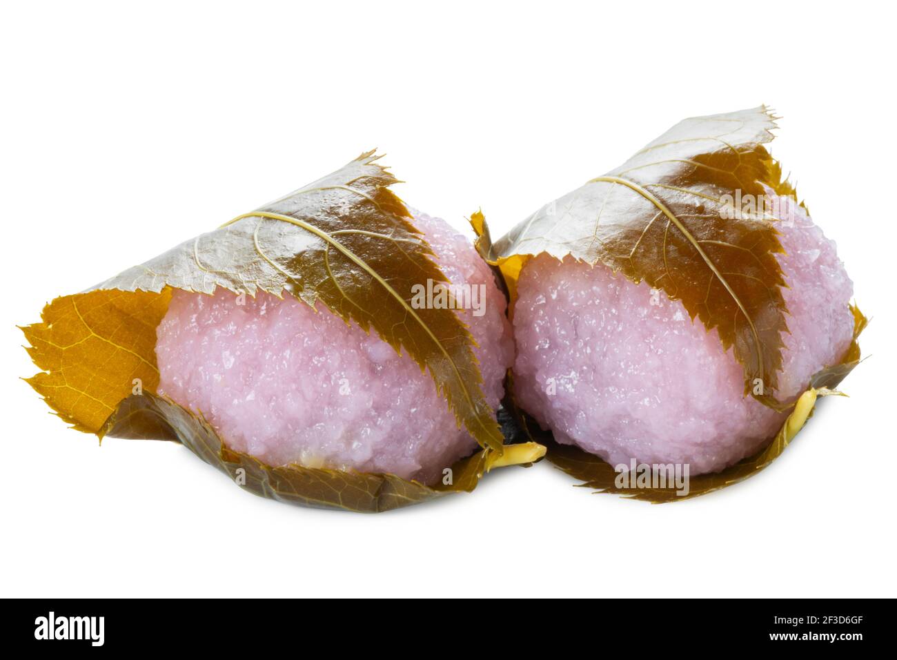 traditional Japanese dessert sakura mochi made of pink rice with bean ...