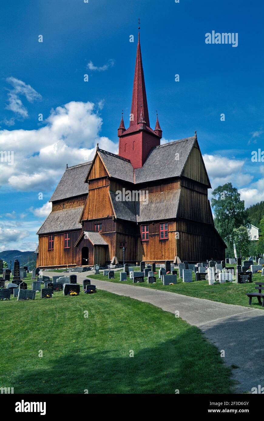 Ringebu, Norway - June 06, 2009: old stave church covered with wooden ...