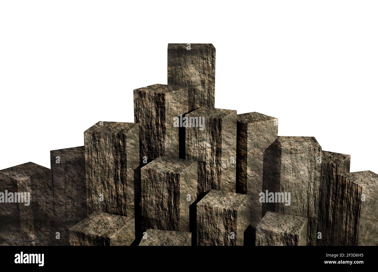 rock isolated on white background.3d rendering illustration Stock Photo ...