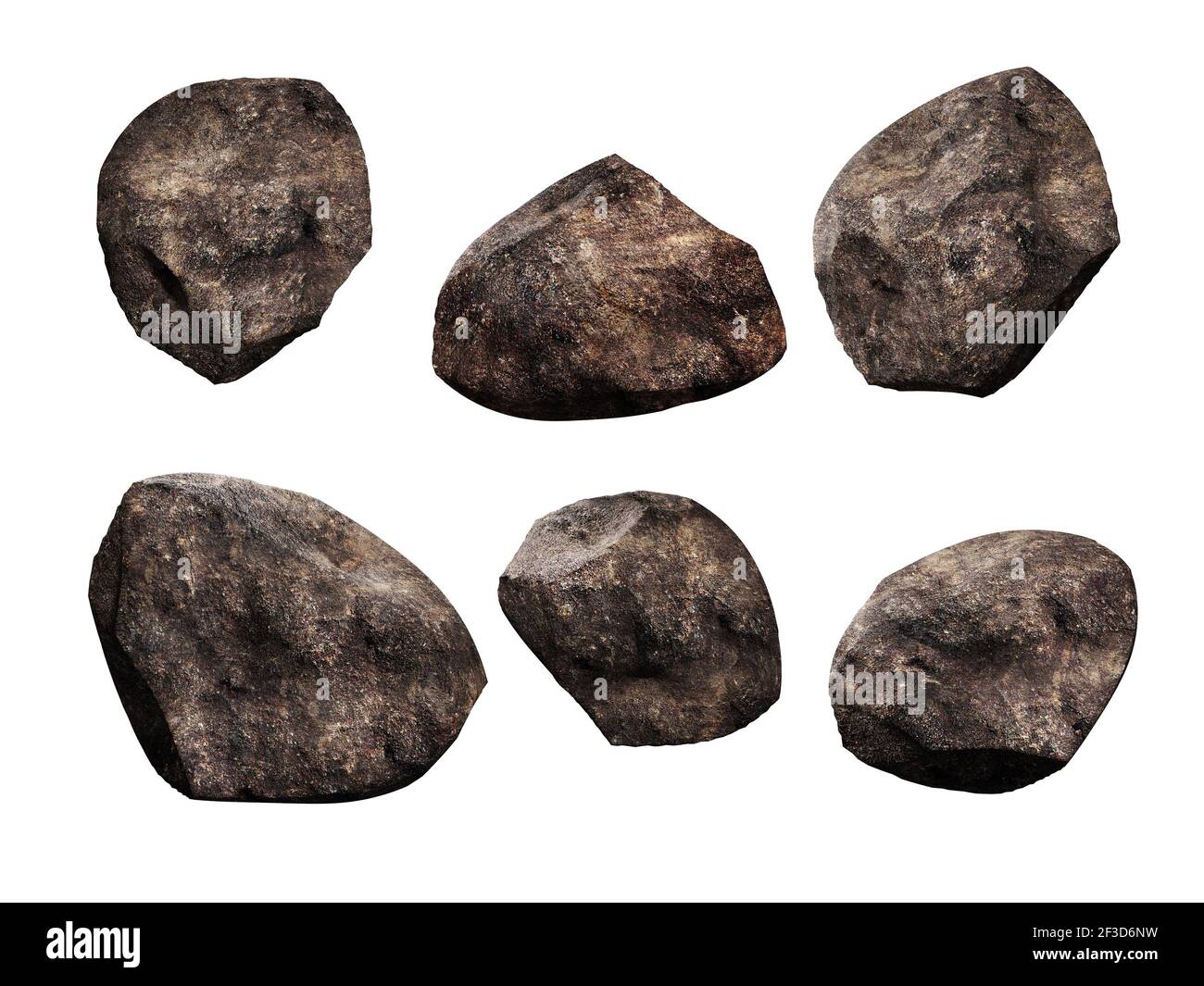 rock isolated on white background.3d rendering illustration Stock Photo ...