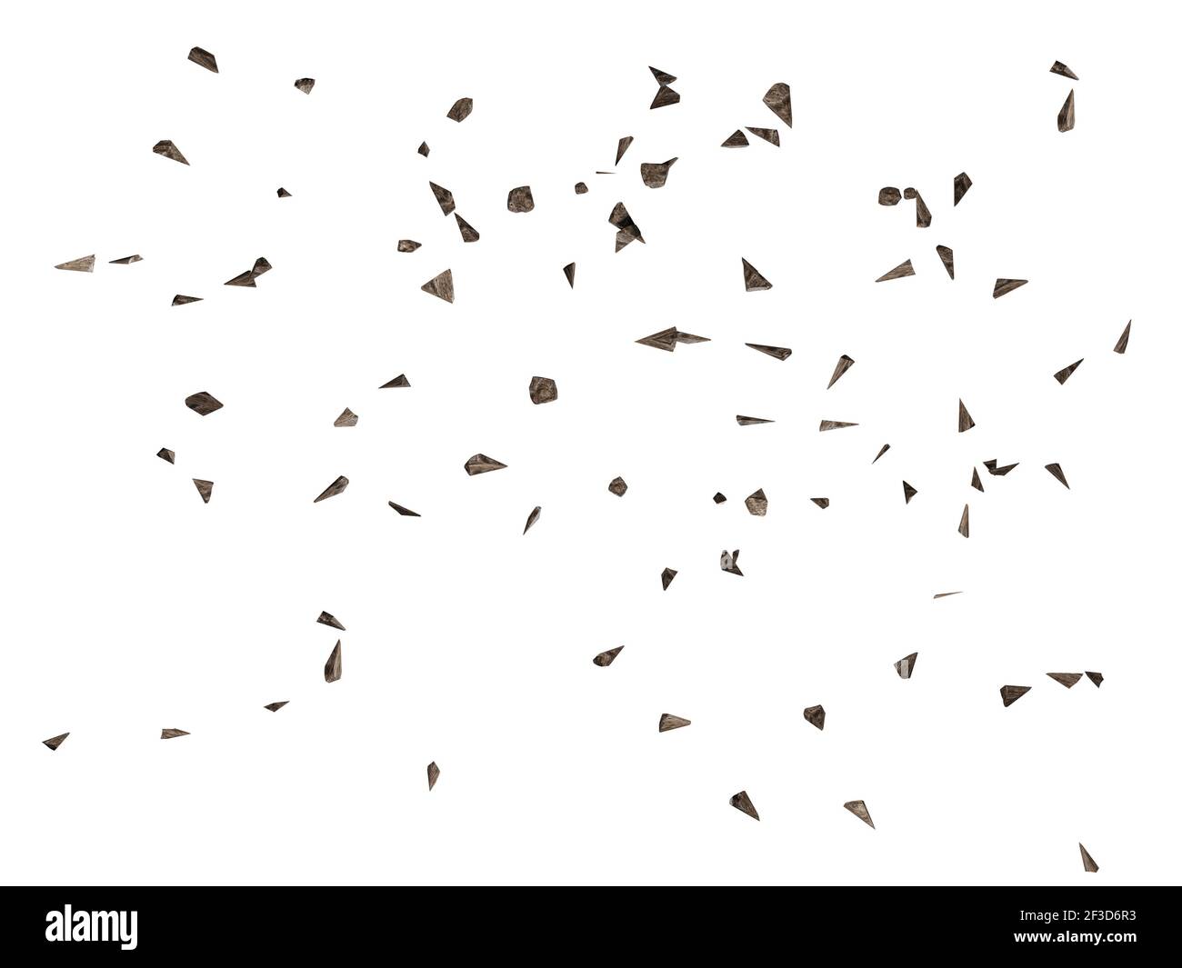 Falling rocks isolated on white background.3d rendering illustration ...