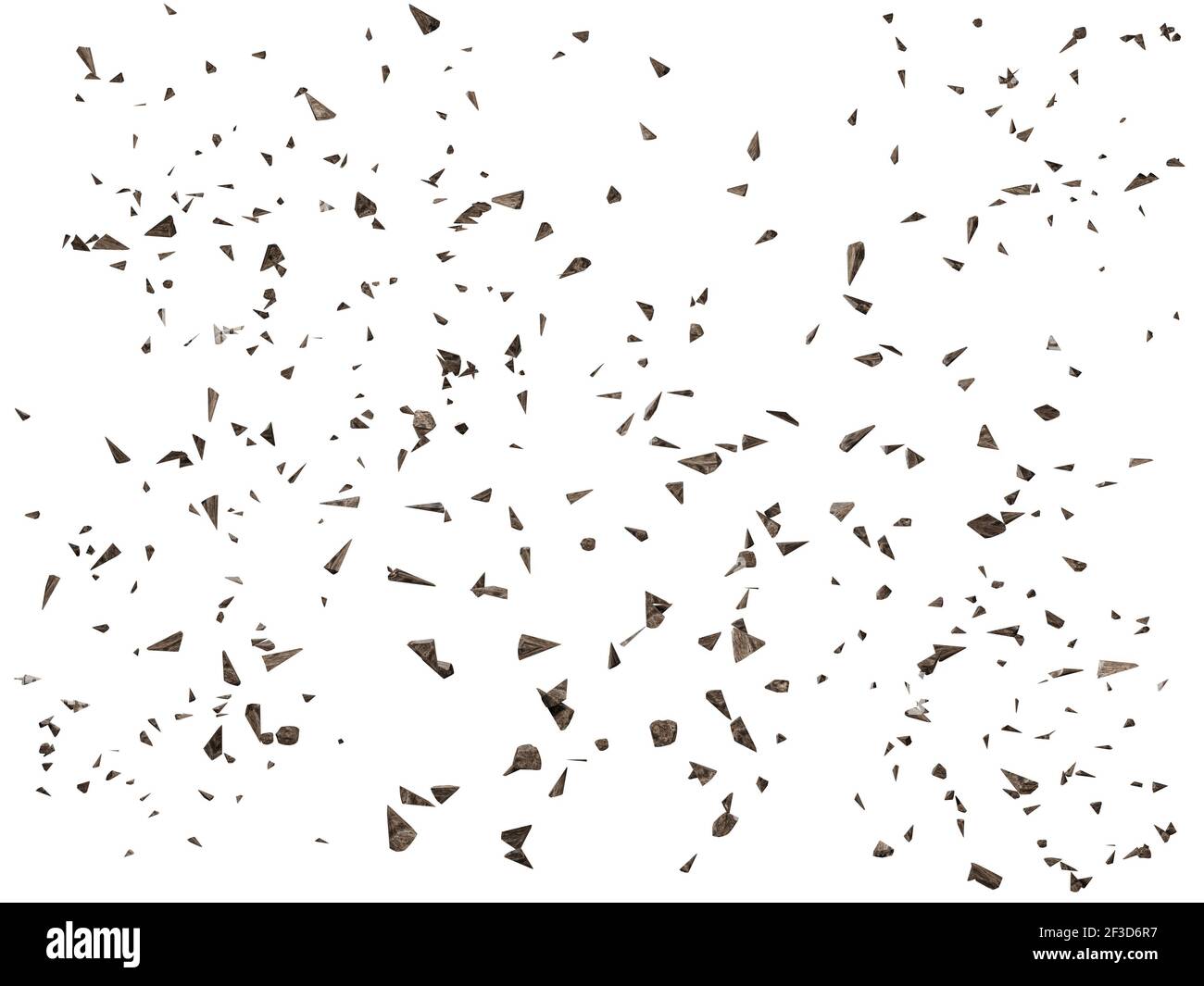 Falling rocks isolated on white background.3d rendering illustration ...