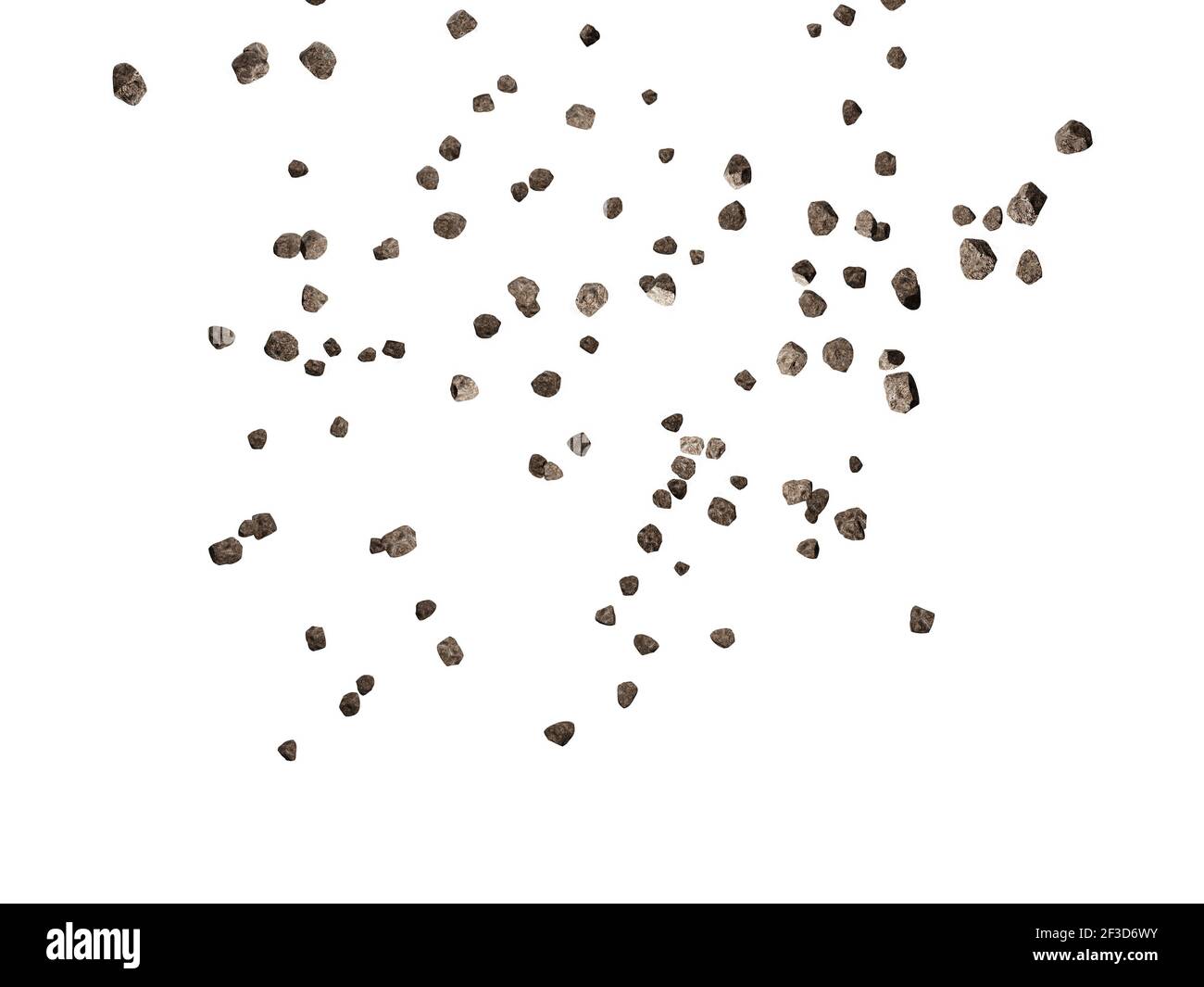 Falling rocks isolated on white background.3d rendering illustration ...