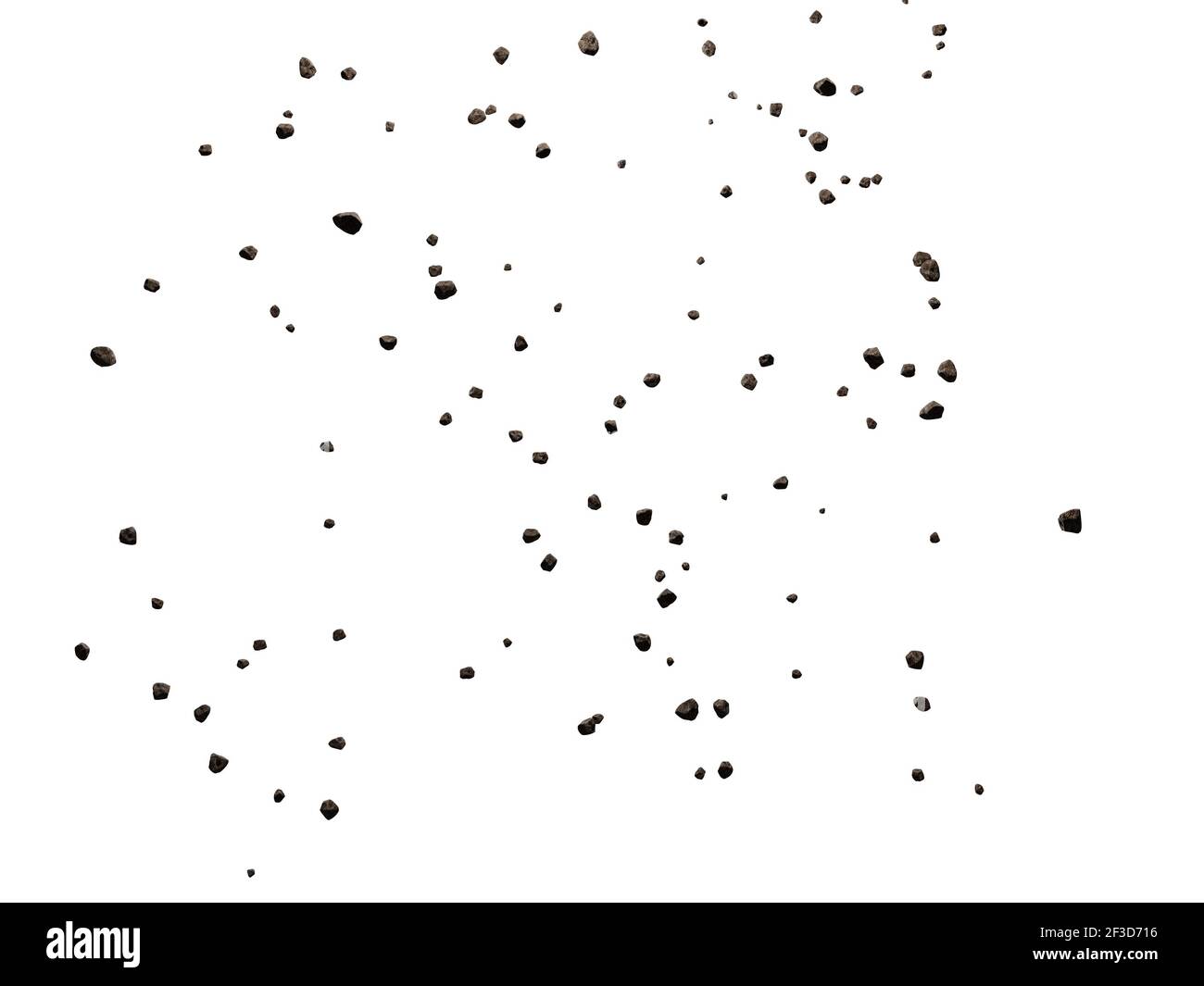 Falling rocks isolated on white background.3d rendering illustration ...