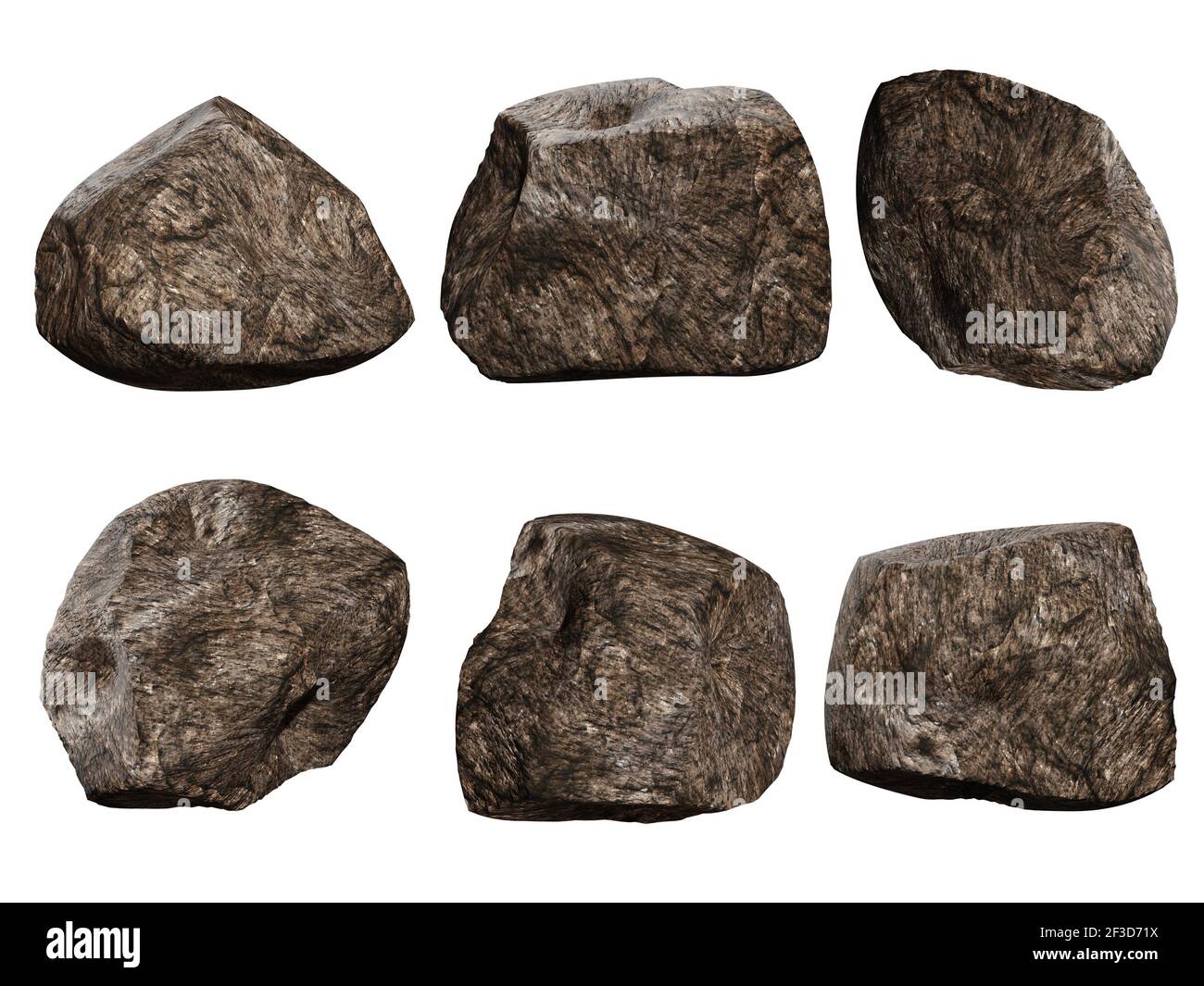rock isolated on white background.3d rendering illustration Stock Photo ...
