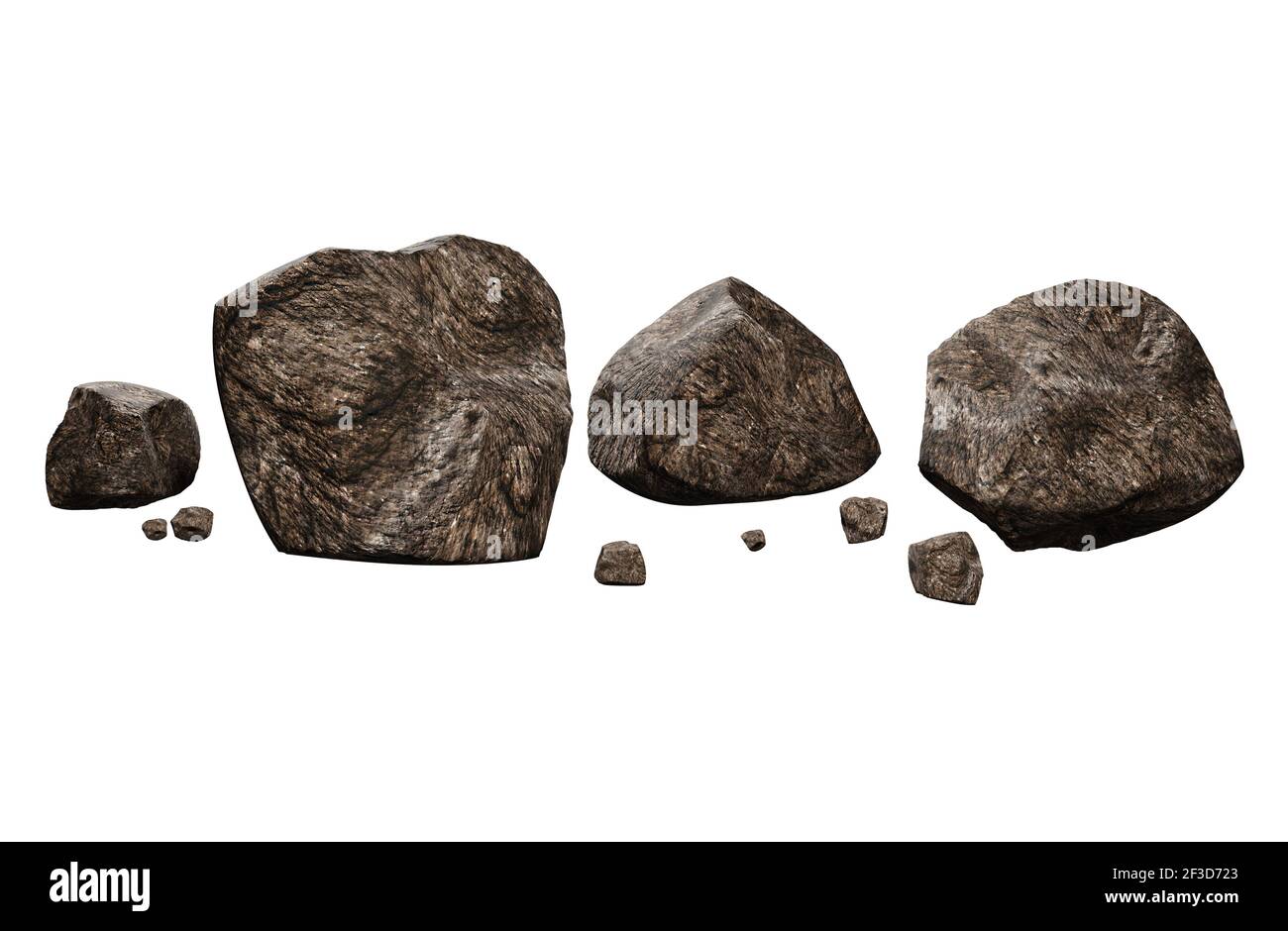 rock isolated on white background.3d rendering illustration Stock Photo ...