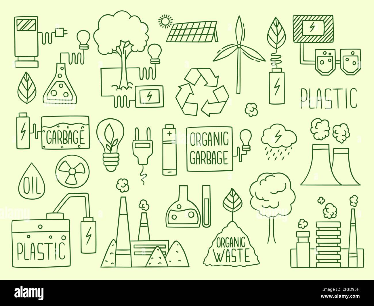 Energy icon. Electricity nature battery recycle elements factory ...