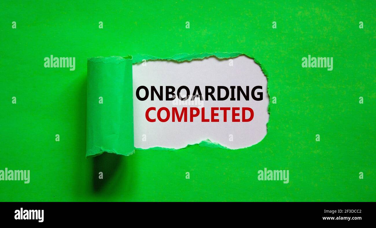 Onboarding completed symbol. Words 'Onboarding completed' appearing ...