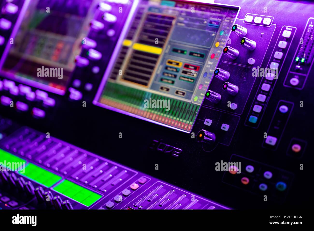 Closeup of sound control panel Stock Photo - Alamy