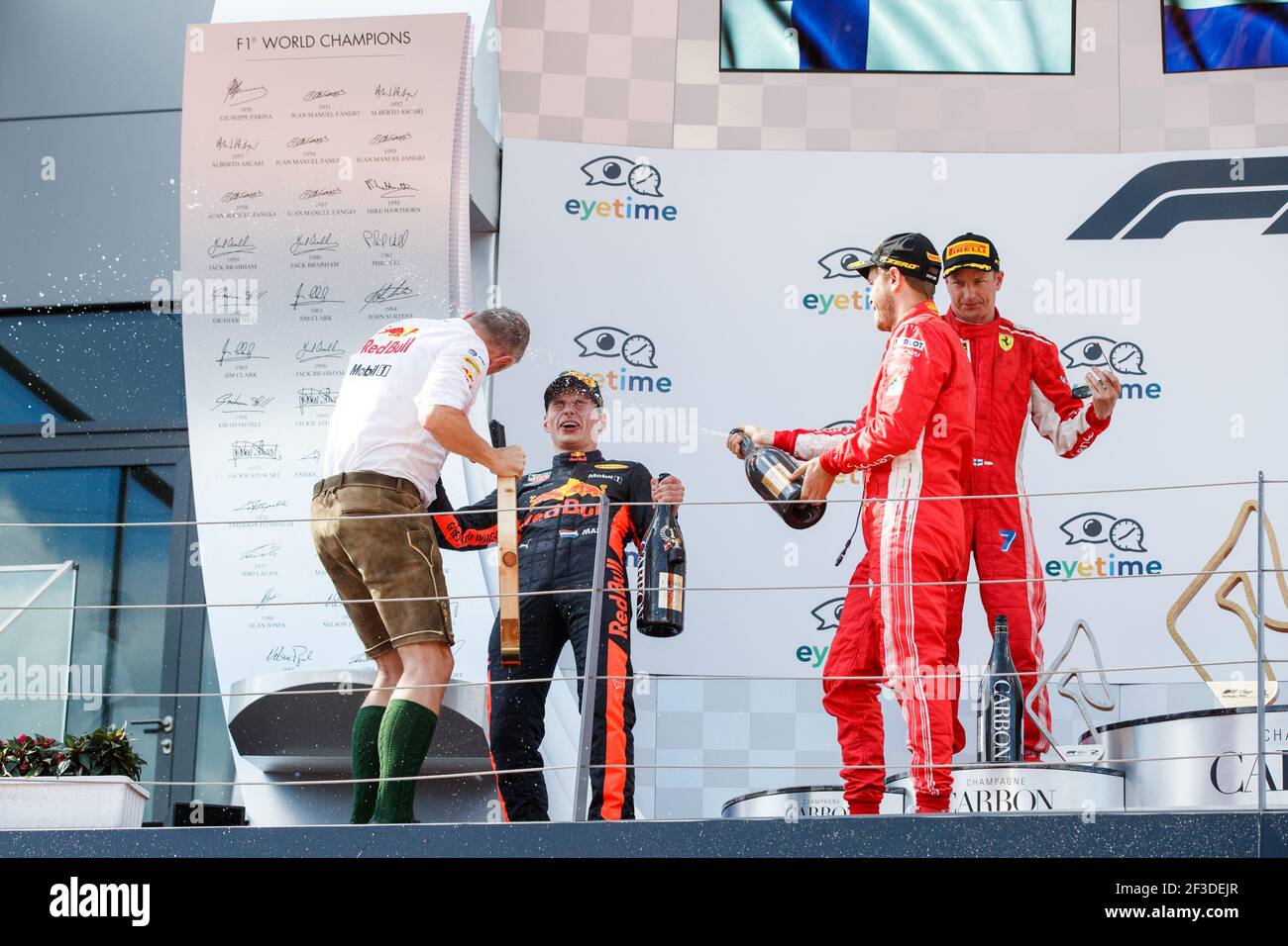 podium VERSTAPPEN Max (ned), Aston Martin Red Bull Tag Heuer RB14 ...