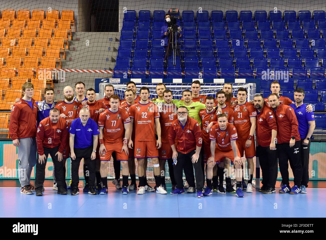 Brno, Czech Republic. 14th Mar, 2021. (L-R) Czech National Handball ...
