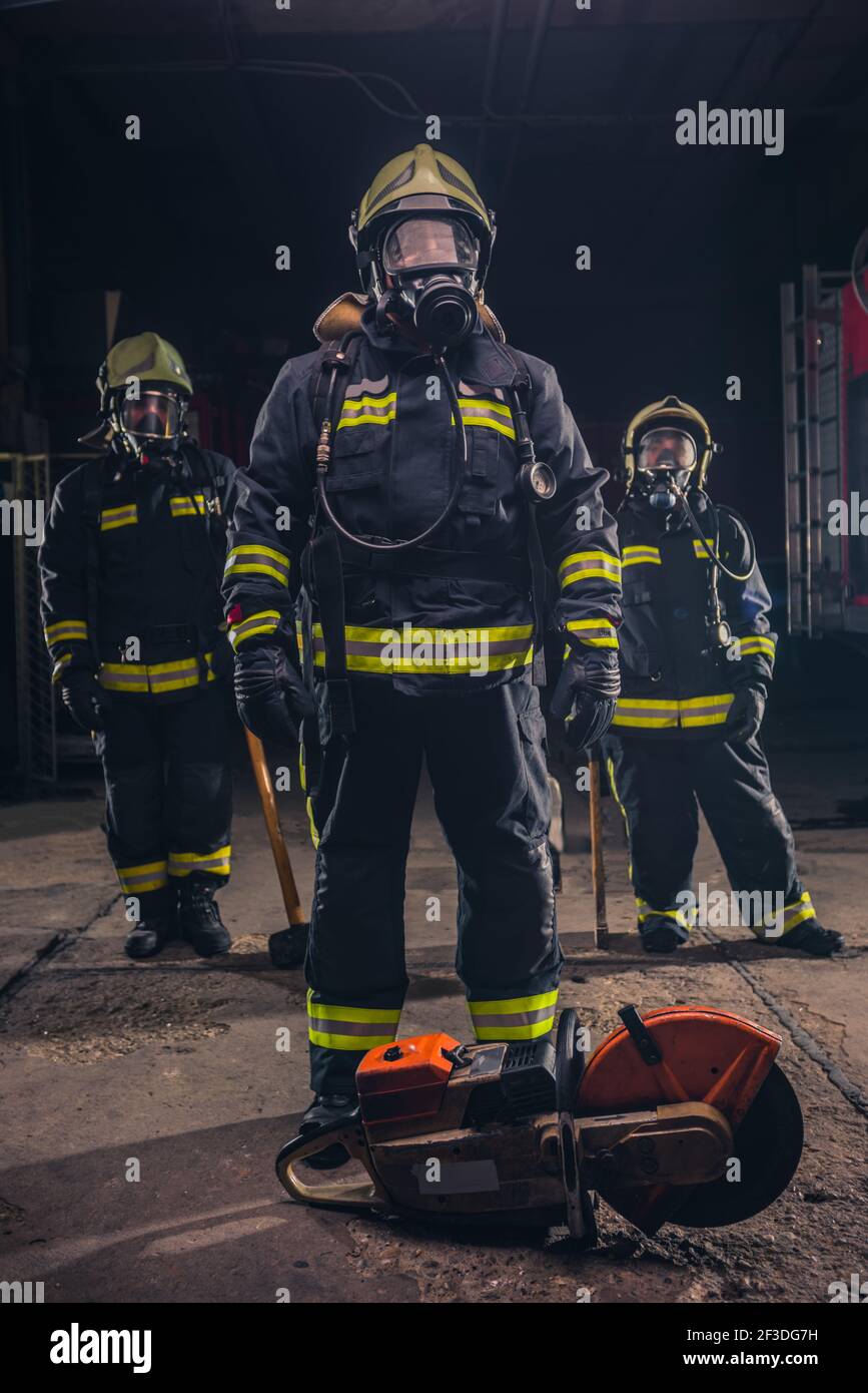 Portrait three firefighters hi-res stock photography and images - Alamy