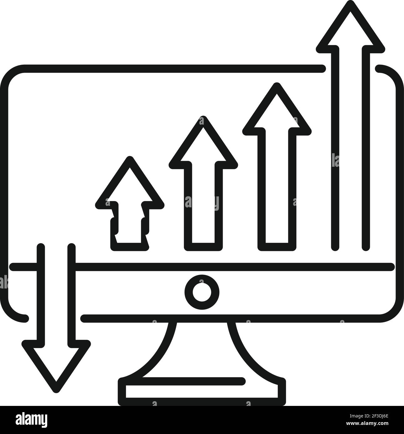 Increasing graph icon, outline style Stock Vector Image & Art - Alamy