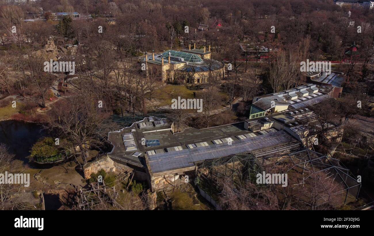 The Berlin Zoo from above - aerial view Stock Photo - Alamy