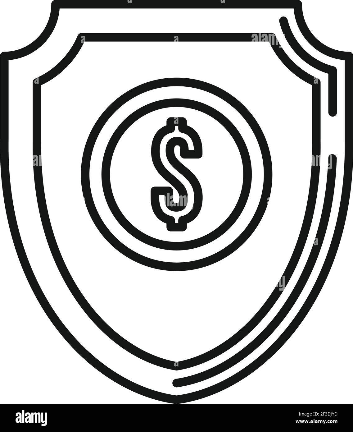 Shield dollar icon, outline style Stock Vector Image & Art - Alamy