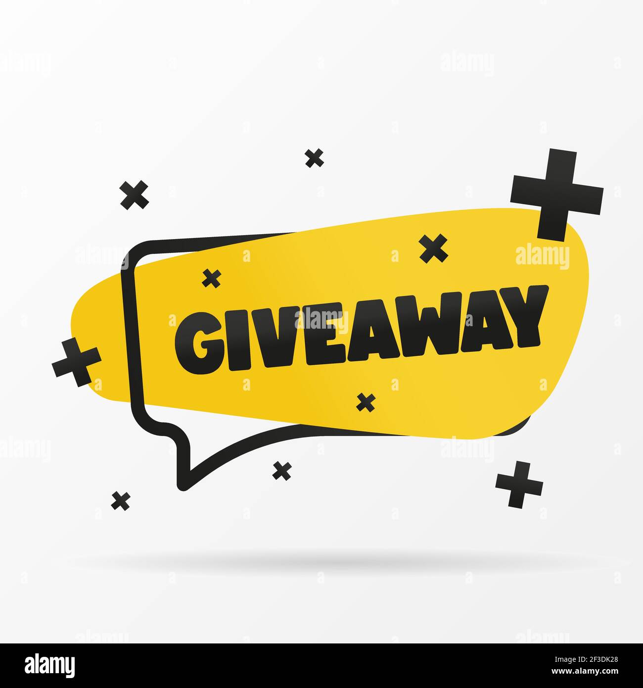 Original inscription GIVEAWAY on the banner. Vector design in a flat ...