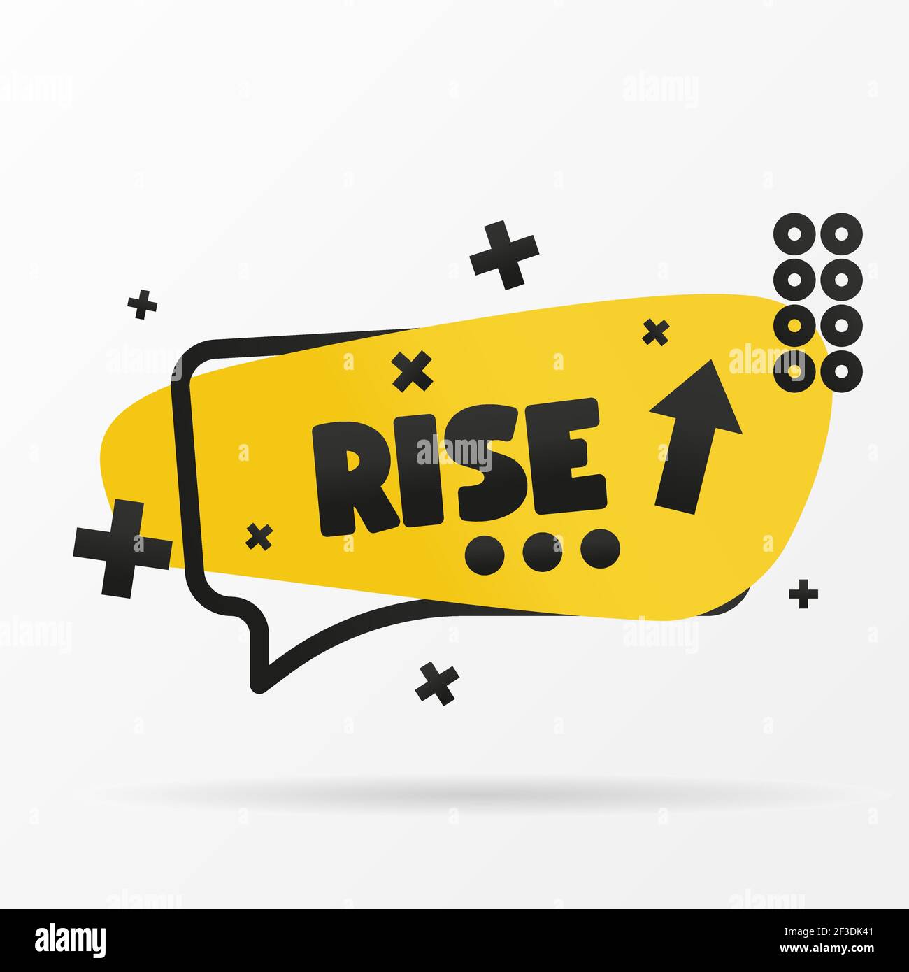 Original inscription RISE on the banner. Vector design in a flat style ...