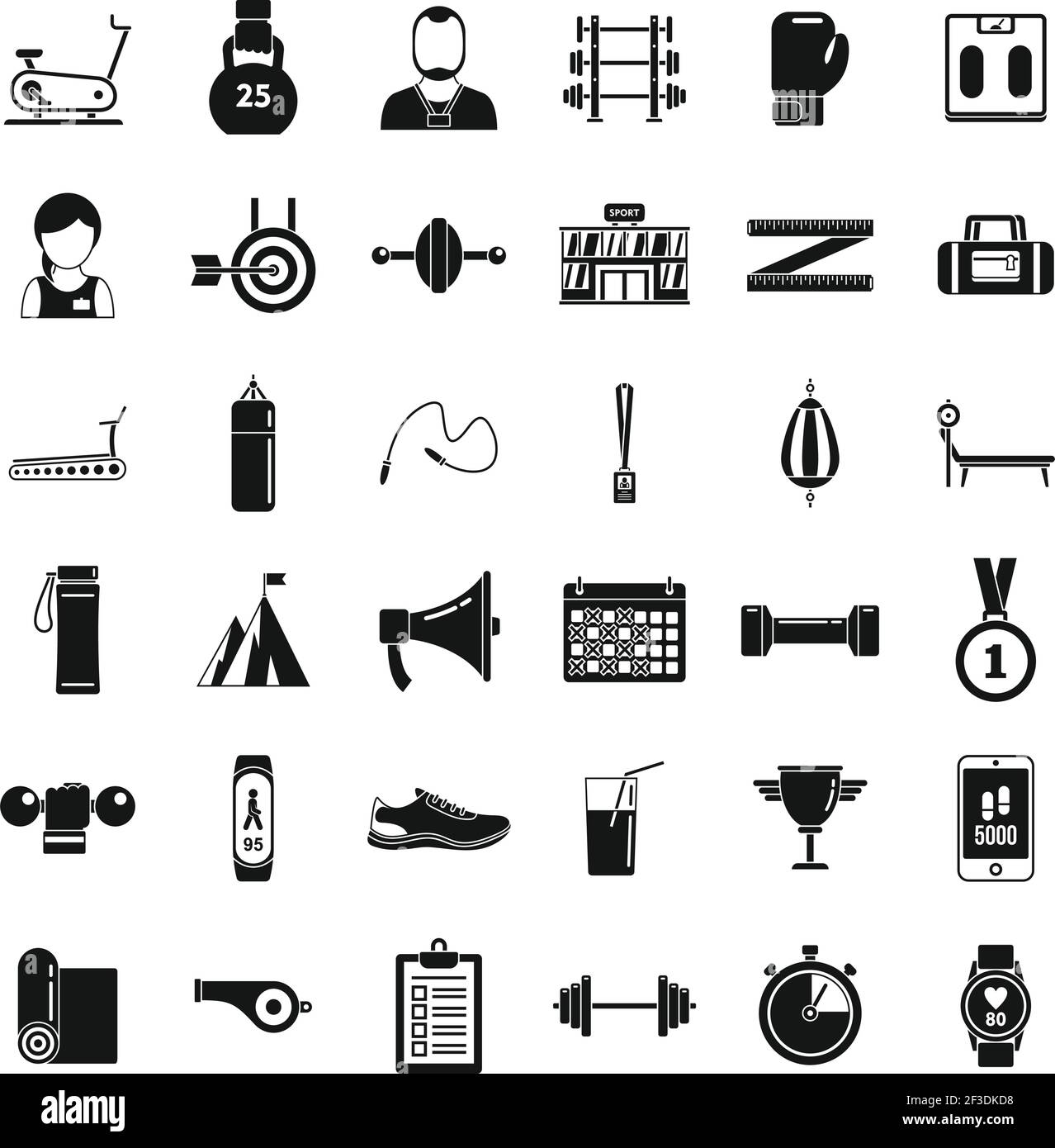 Personal trainer coach icons set, simple style Stock Vector Image & Art ...