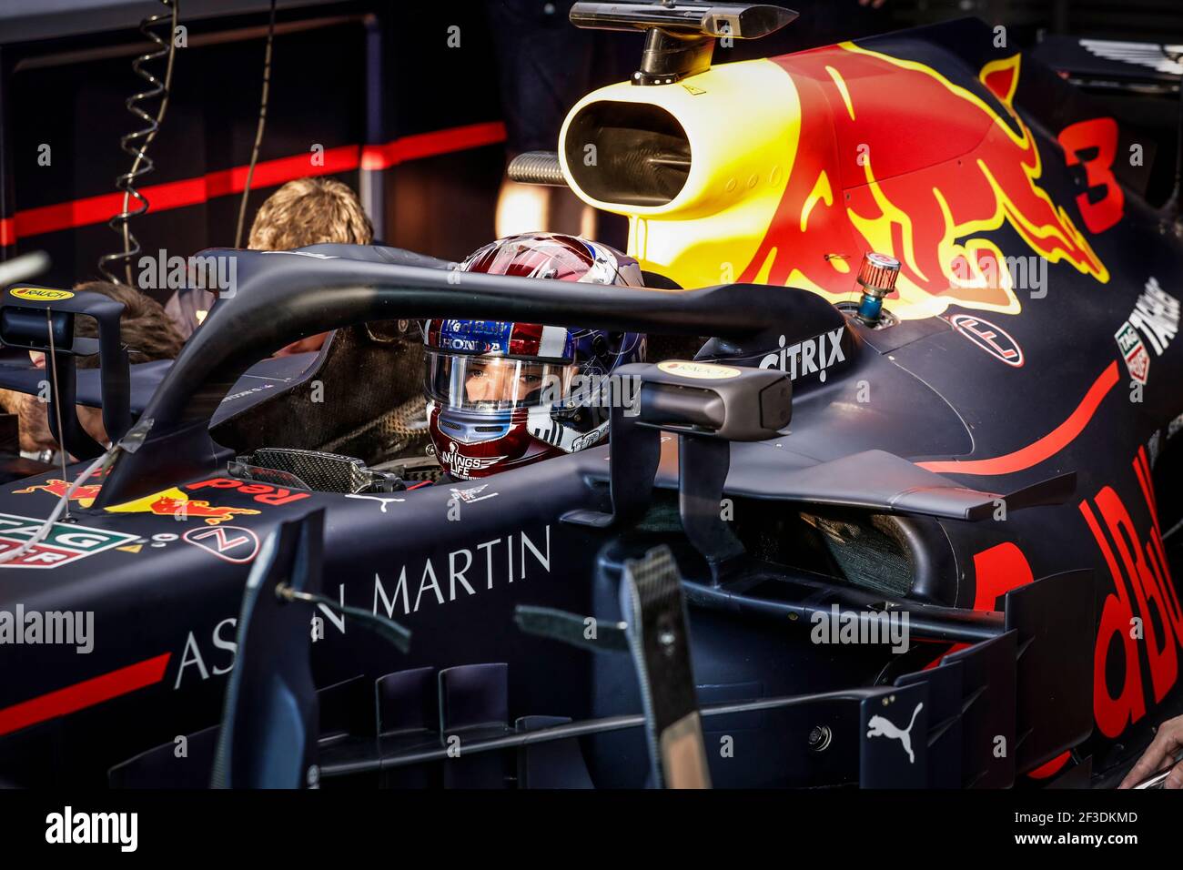 GASLY Pierre (fra), trying the Aston Martin Red Bull Tag Heuer RB14, in ...