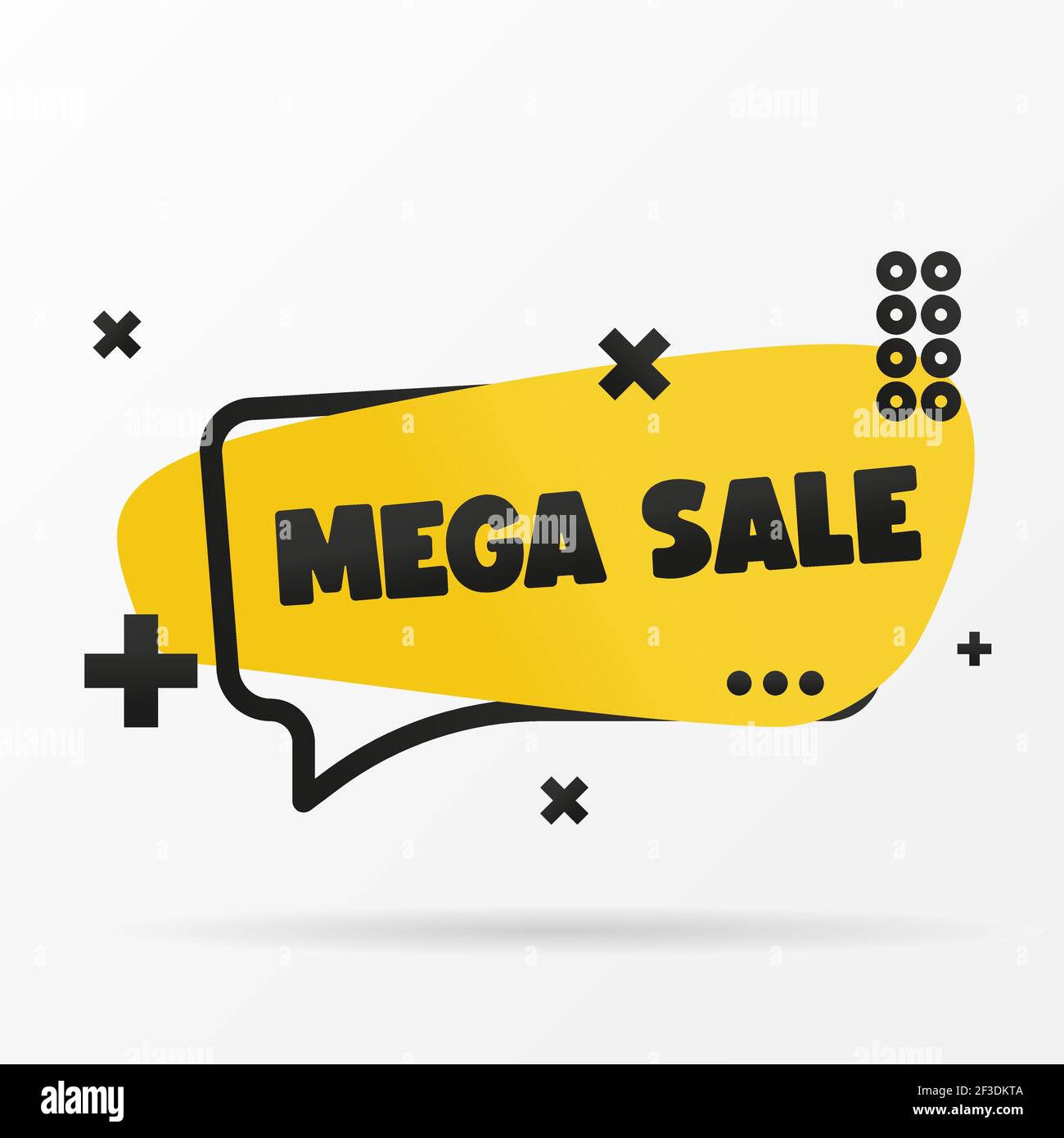 Original inscription MEGA SALE on the banner. Vector design in a flat ...