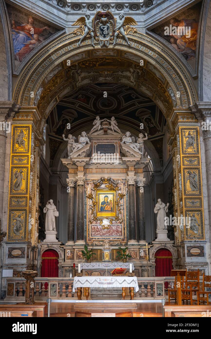 High altar in Parish Basilica of Santa Maria del Popolo titular church ...
