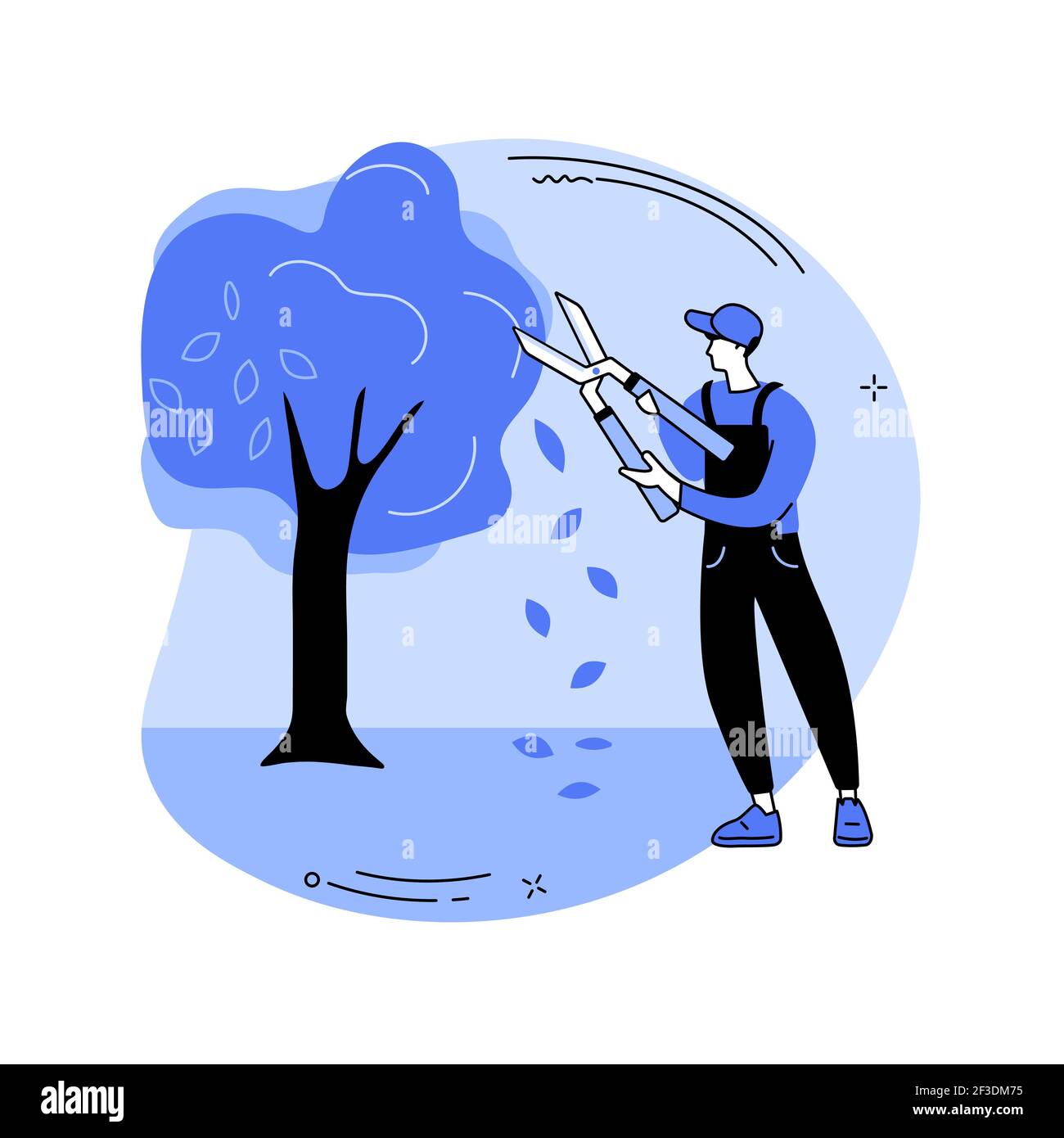 Cutting trees and shrubs abstract concept vector illustration Stock ...