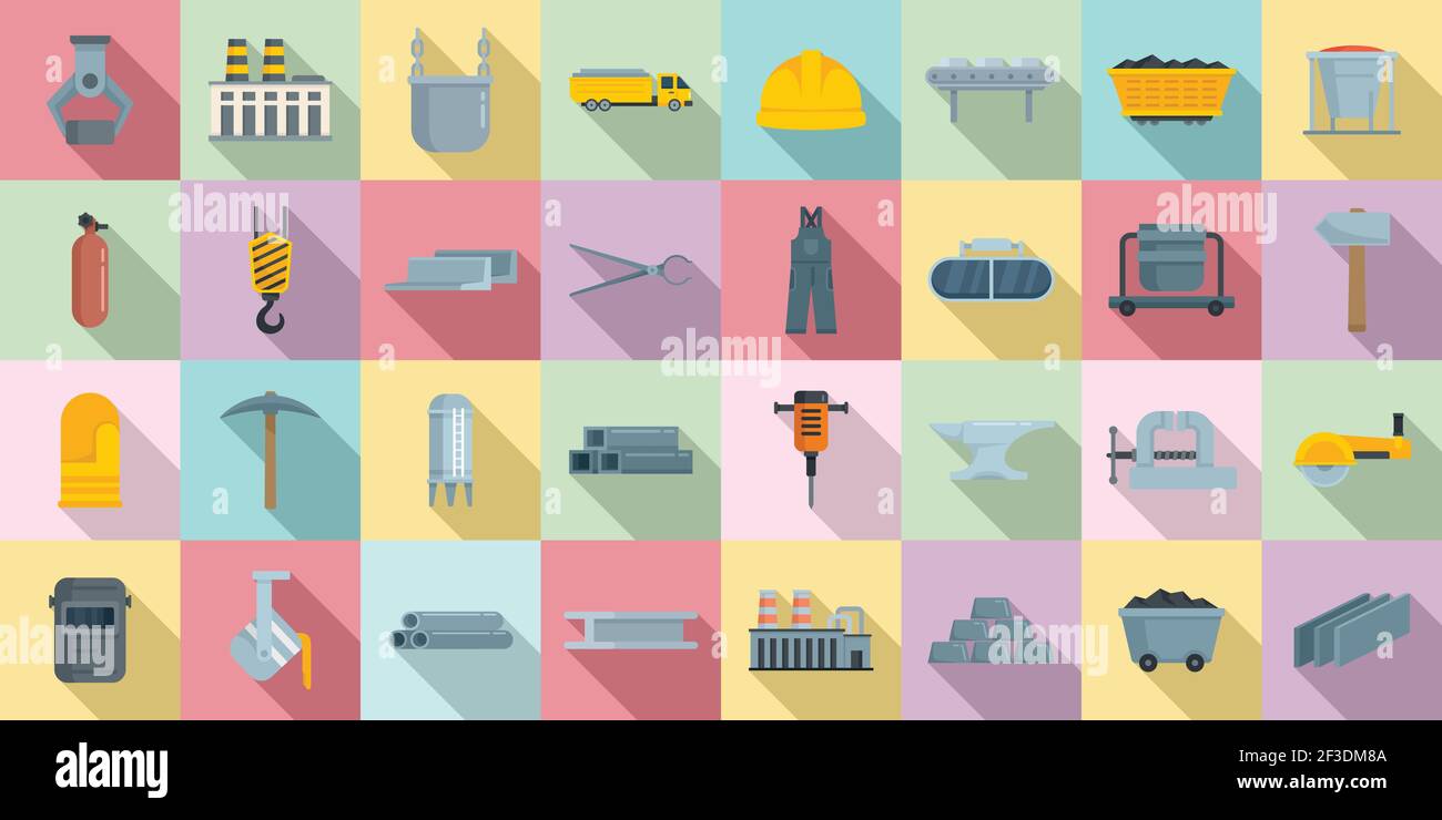 Metallurgy icons set, flat style Stock Vector Image & Art - Alamy