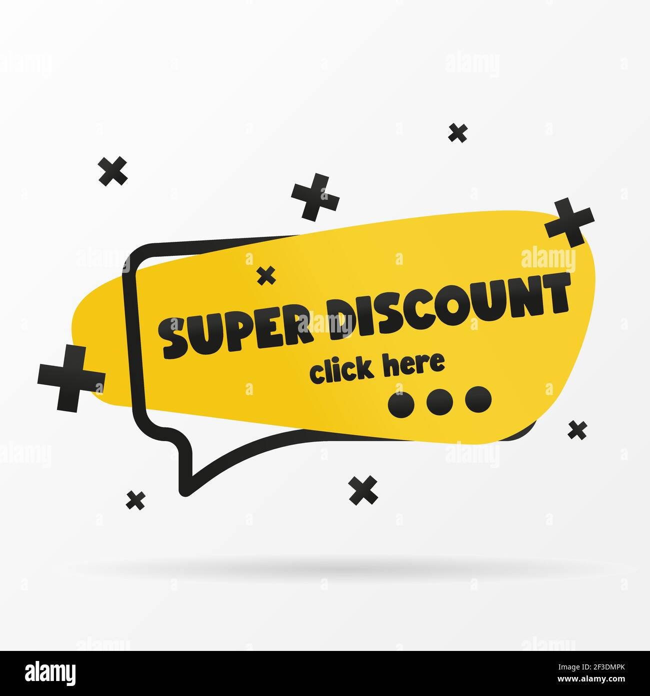 Original inscription SUPER DISCOUNT on the banner. Vector design in a ...