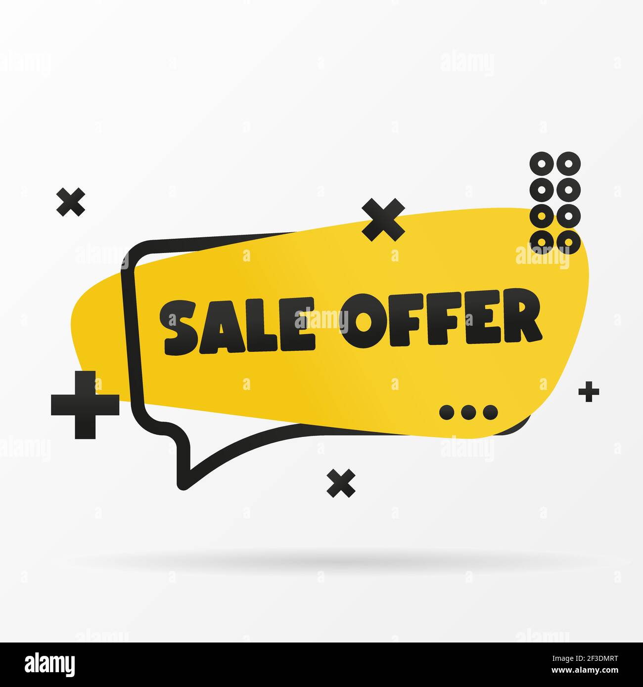 Original inscription SALE OFFER on the banner. Vector design in a flat ...