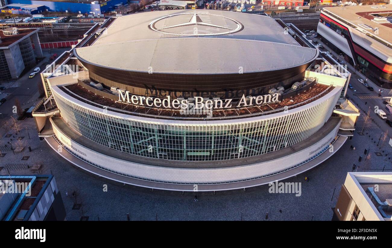 Mercedes Benz Arena in Berlin - aerial view - CITY OF BERLIN, GERMANY ...