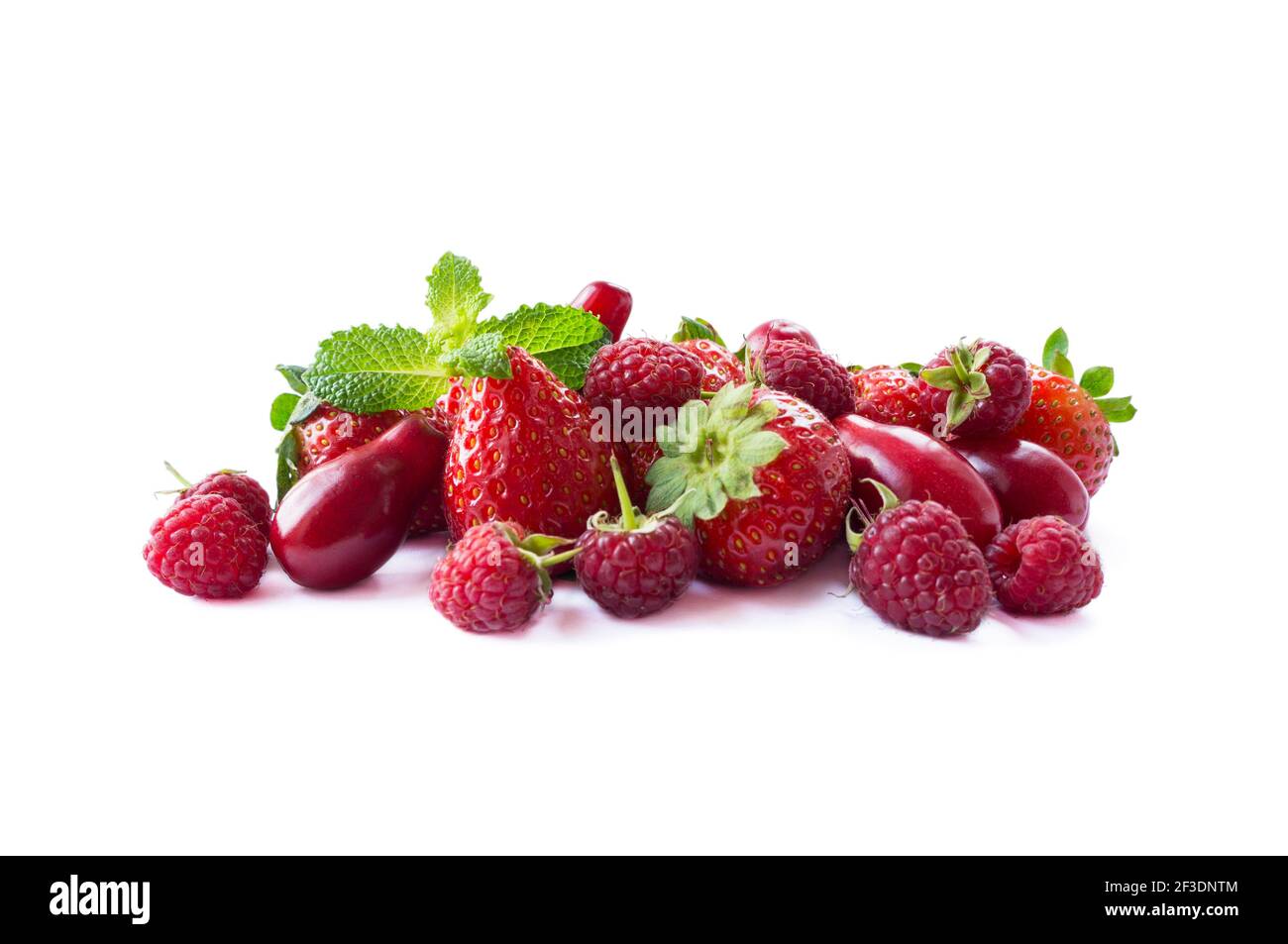 Ripe red berries isolated on white background.Juicy and delicious ...