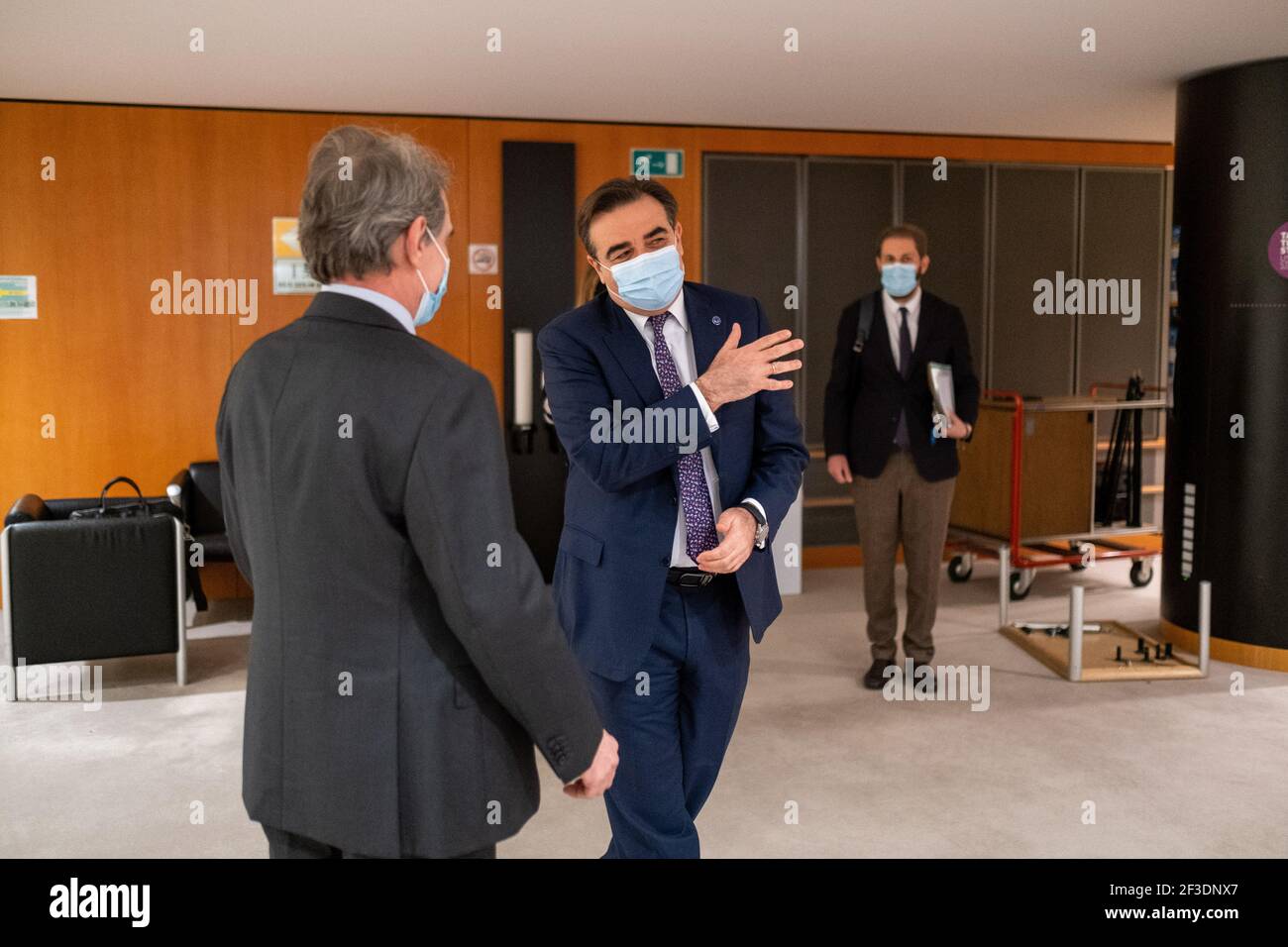 Plenary session in the European Parliament. Brussels on 11/03/2021 ...